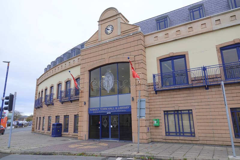 Town Hall and Library on Isle of Man Editorial Stock Image - Image of ...