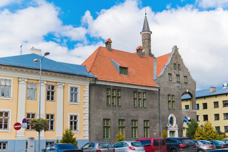 Town Hall of the Resort City of Pjarnu Stock Image - Image of road ...
