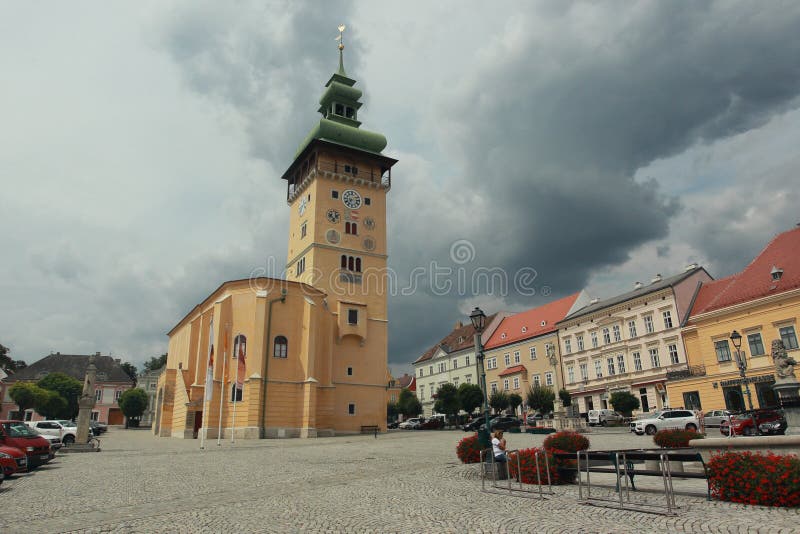 Town hall in Retz editorial stock photo. Image of dark - 167536253