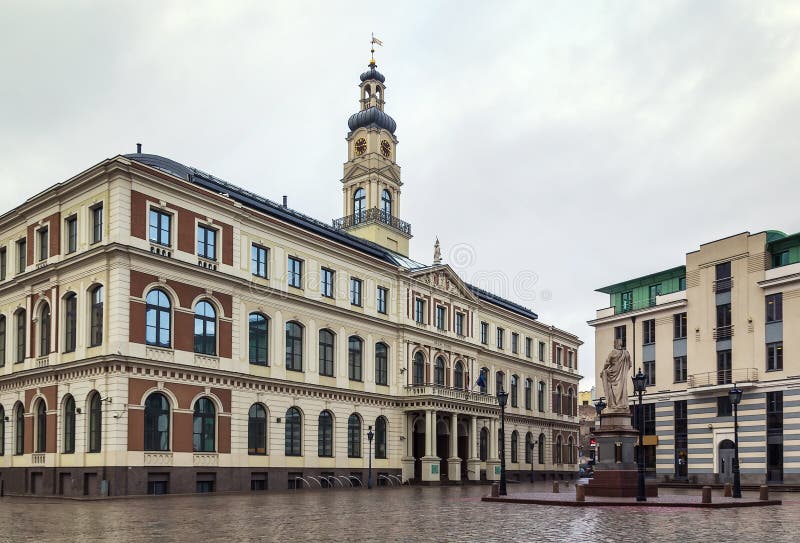 Town hall, Riga stock image. Image of square, tower, hall - 38475627