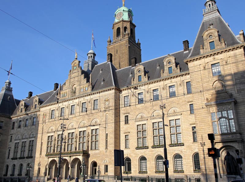 Town Hall in Rotterdam, Netherlands Editorial Photo - Image of plaza ...