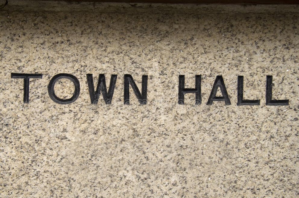 Town Hall sign stock photo. Image of town, lettering - 11675750