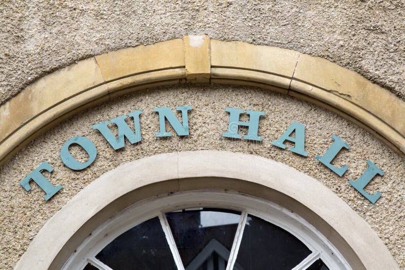 Town Hall Sign stock photo. Image of arch, daylighting - 96730024