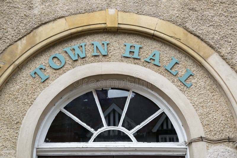 Town Hall Sign stock photo. Image of structure, window - 96730178