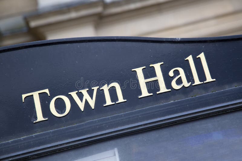 Town Council Sign on Building Stock Image - Image of facade, rule ...