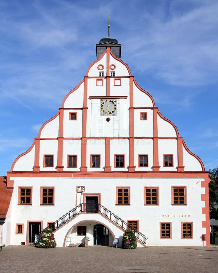 Town Hall in a Small German Town Stock Photo - Image of stairs, saxon ...
