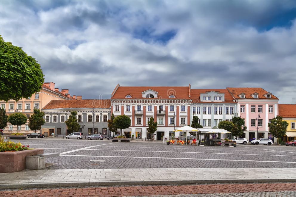 Town Hall Square, Vilnius, Lithuania Stock Photo - Image of ...