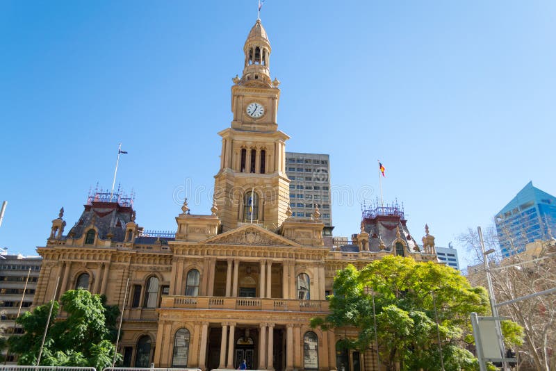 Sydney Town Hall stock image. Image of rooftop, sunny, australian - 418021