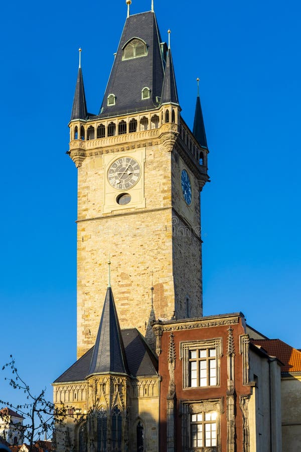 Town Hall Tower on Old Town Square, Prague, Czech Republic Stock Photo ...