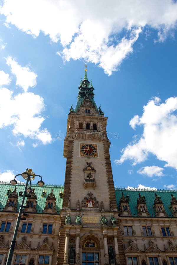 Town Hall in the Town Square in Hamburg in Germany Stock Image - Image ...