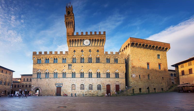 Town Hall in Tuscany, Medieval Gothic Architecture, AI Generated Stock ...