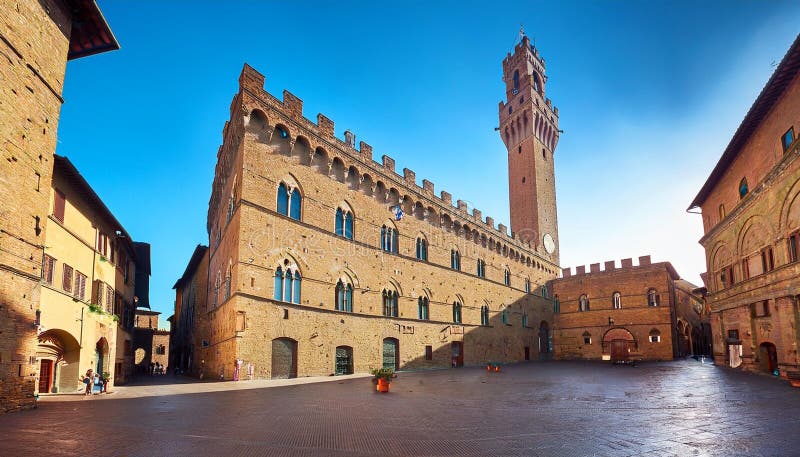 Town Hall in Tuscany, Medieval Gothic Architecture, AI Generated Stock ...
