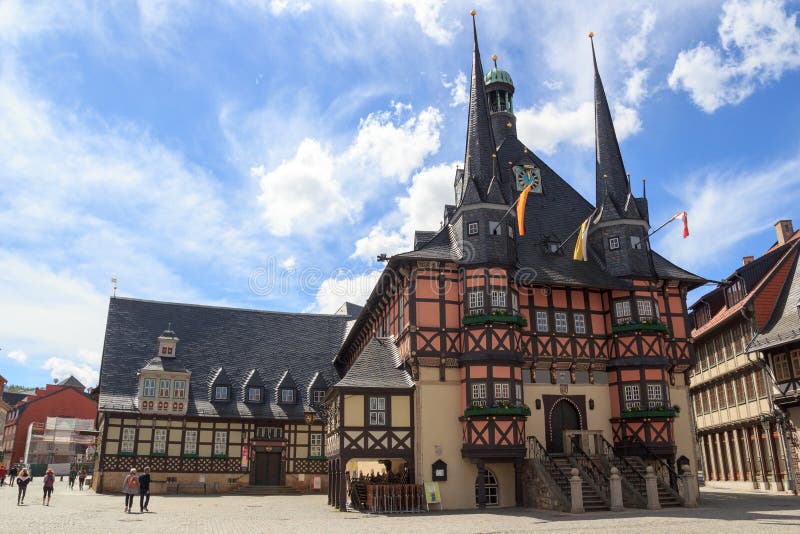 Town Hall Wernigerode with Timber Facade in Harz, Germany Editorial ...