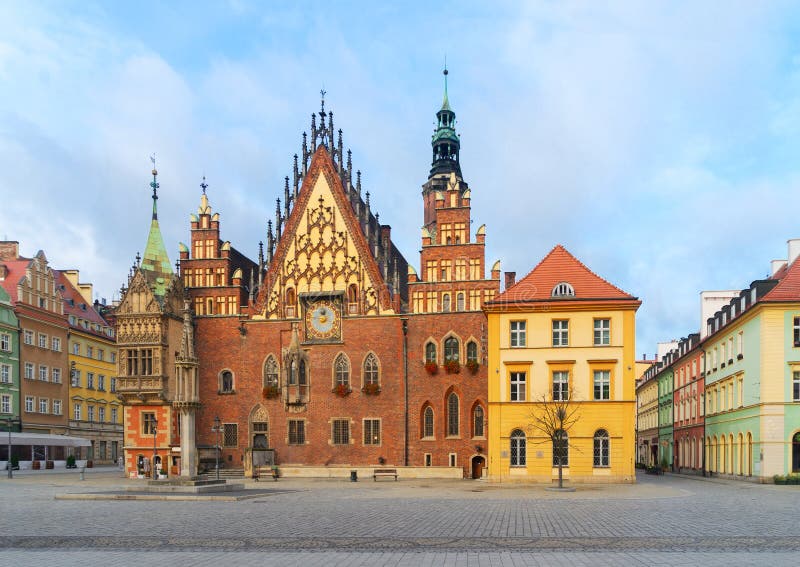 Town Hall of Wroclaw, Poland Stock Photo - Image of market, europe ...