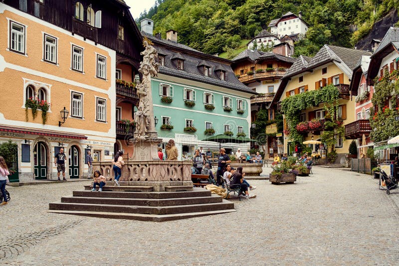 Town Hallstatt, Austria editorial stock image. Image of hohensalzburg ...