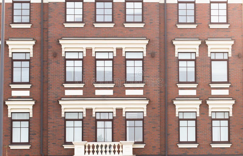 Town House in a Flat Style with Square Windows Stock Image - Image of ...