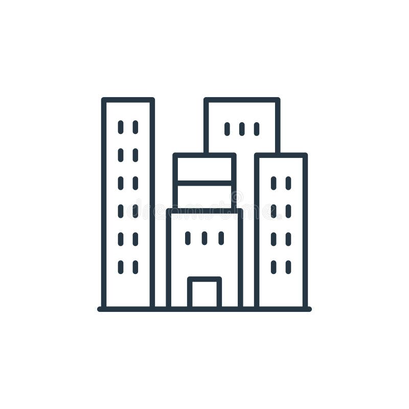 Town Icon Vector from Skyscraper Concept. Thin Line Illustration of ...