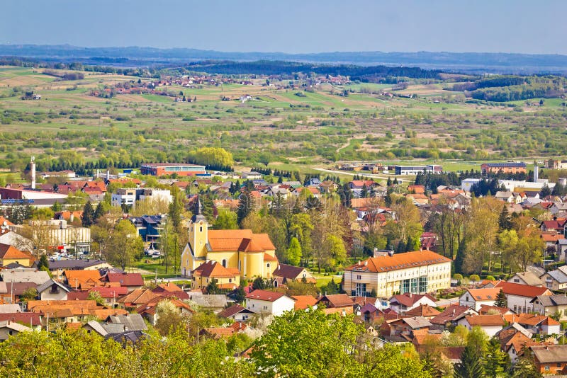 Town of Ivanec Panorama from Green Hills, Zagorje, Croatia Stock Image ...