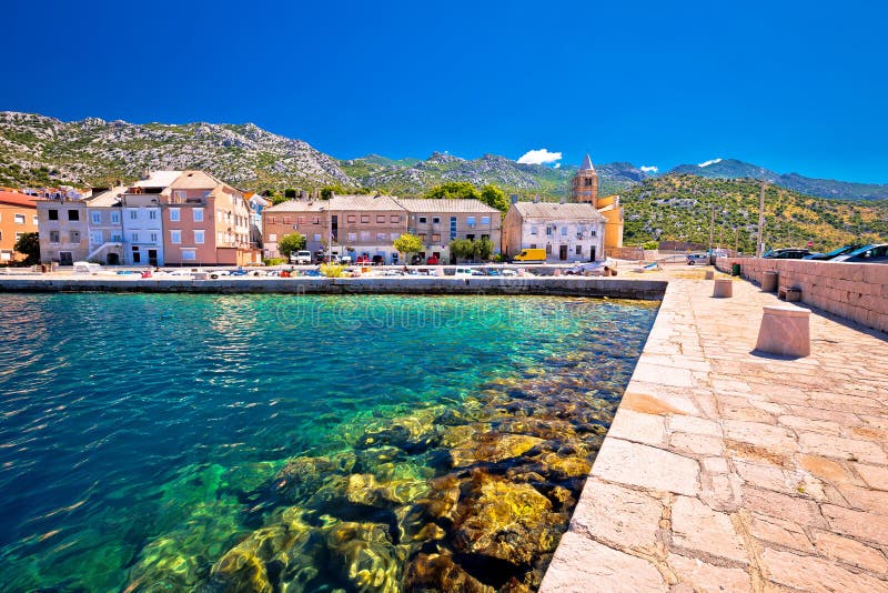 Town of Karlobag in Velebit Channel Waterfront View Stock Image - Image ...