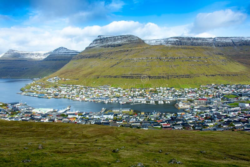 Town of Klaksvik stock image. Image of denmark, nordic - 383594937