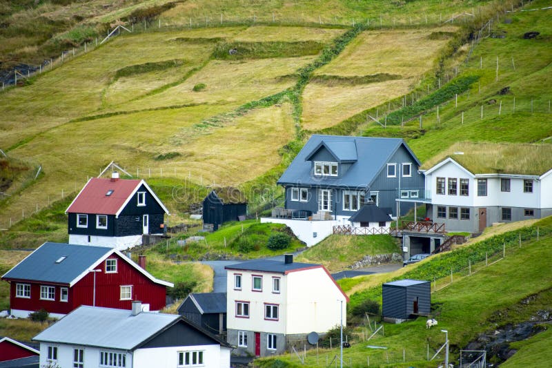 Town of Kvivik stock photo. Image of landscape, tourism - 348071372