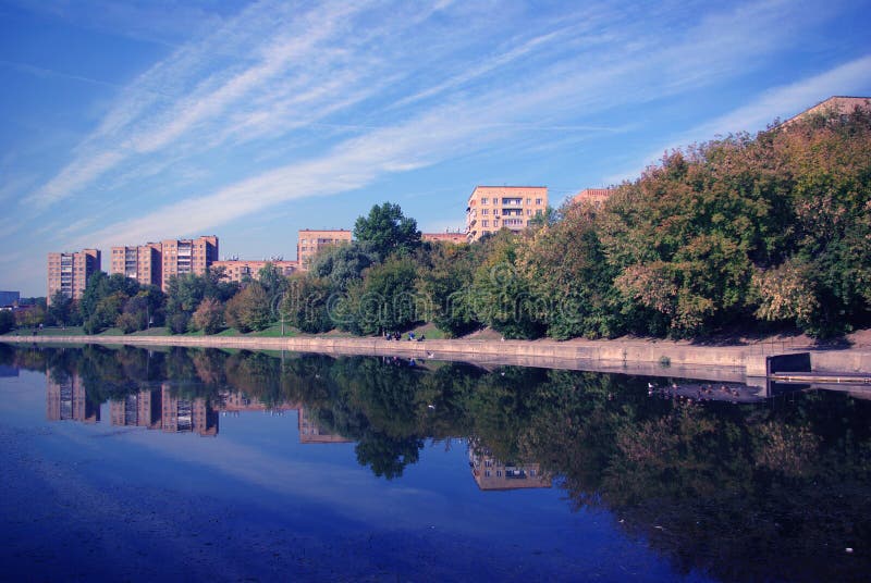 Town landscape stock image. Image of quay, moscow, cloud - 7210619
