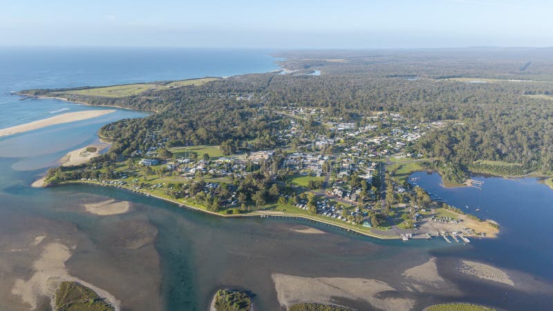 Town of Mallacoota and Inlet. Stock Image - Image of travel, coastline ...