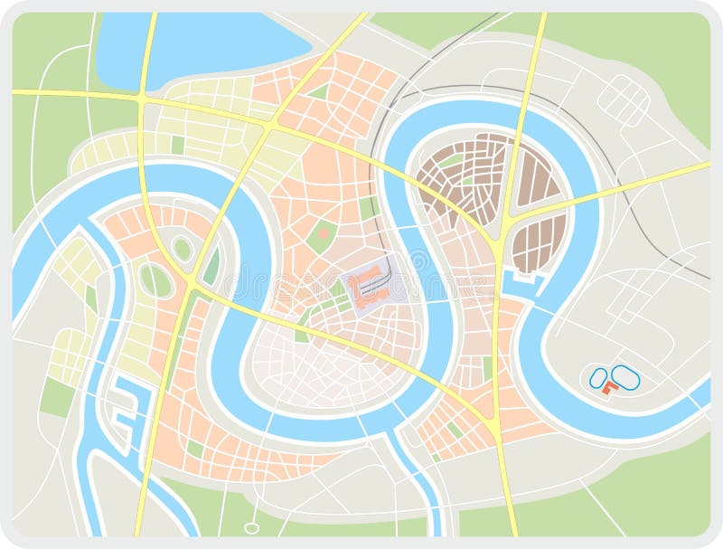 Town map stock illustration. Illustration of city, roads - 43009097