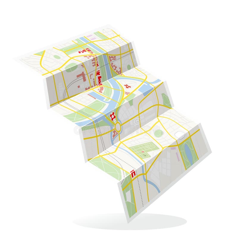 Town map stock illustration. Illustration of sign, river - 42853758