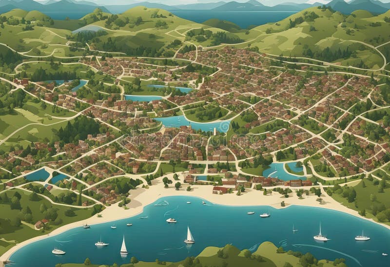 Town Map Seamless Texture Stock IllustrationMap Textured City Map ...