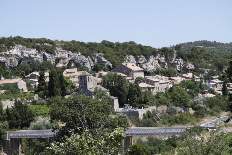 The City of Minerve in the Sun Stock Photo - Image of canal, bridge ...