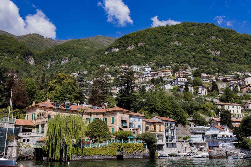 Town Moltrasio on Lake Como in Italy Stock Photo - Image of shore ...