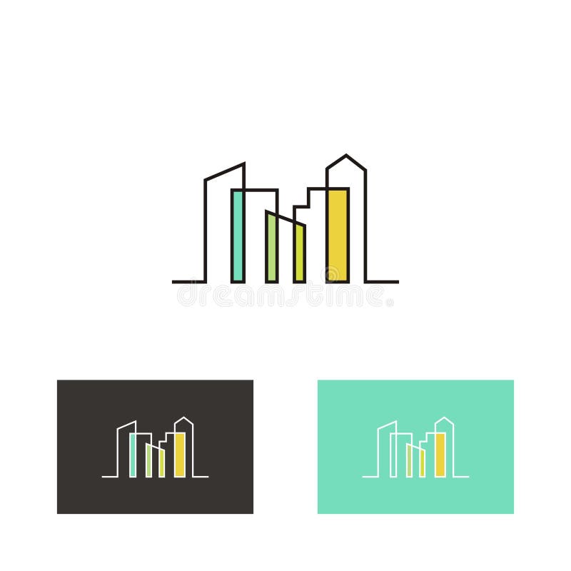 Town monoline logo stock illustration. Illustration of flat - 121854974