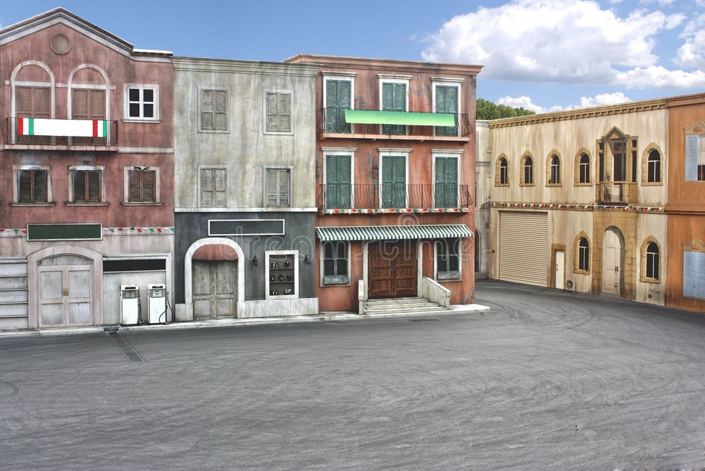 Town movie set stock photo. Image of italian, door, colour - 13595354