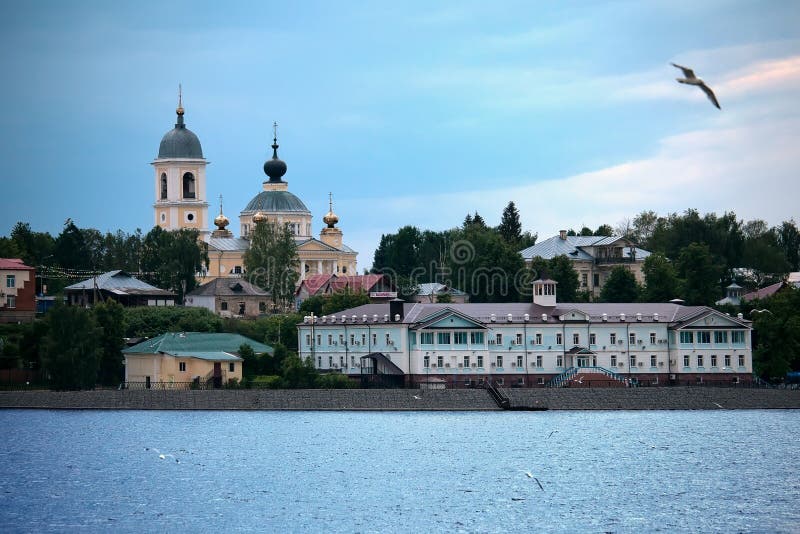 Town of Myshkin on Banks of River Volga, Russia Stock Photo - Image of ...