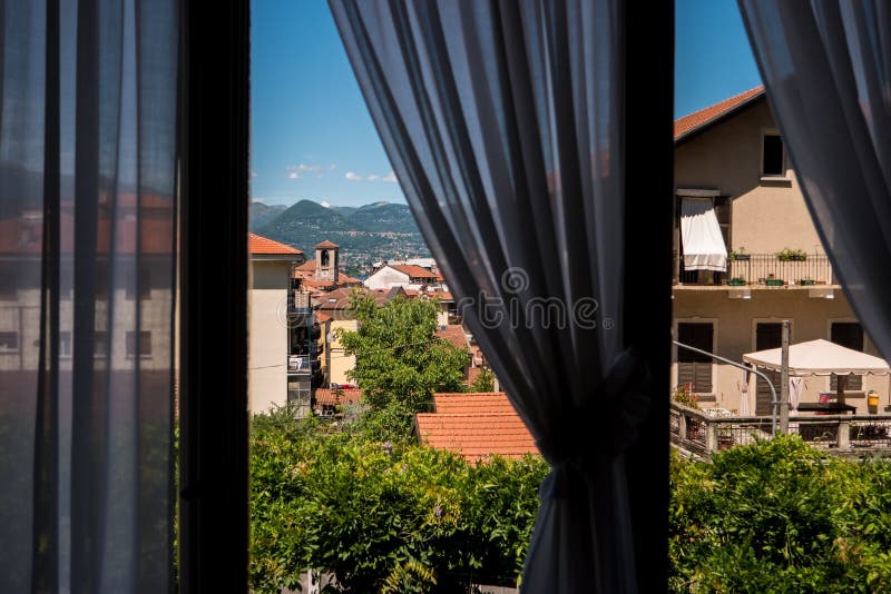 Town and Nature Behind Window. Stock Photo - Image of beautiful ...