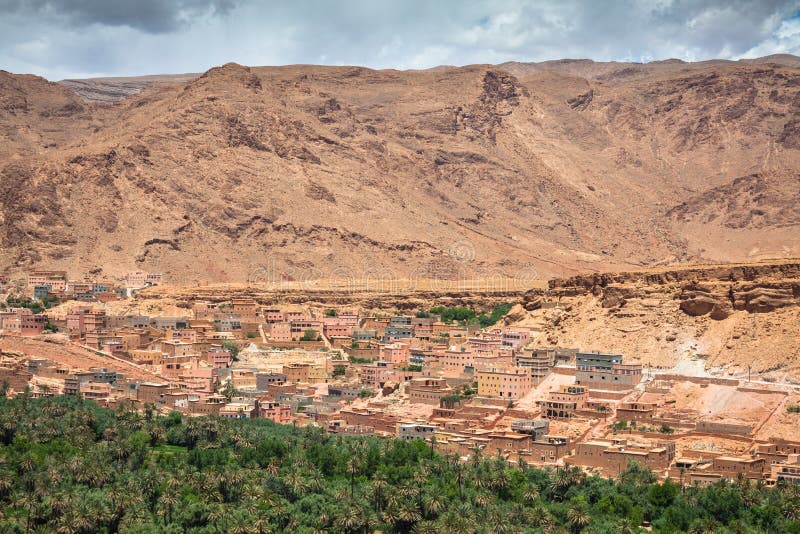 Town and Oasis of Tinerhir, Morocco Stock Image - Image of kasbah ...