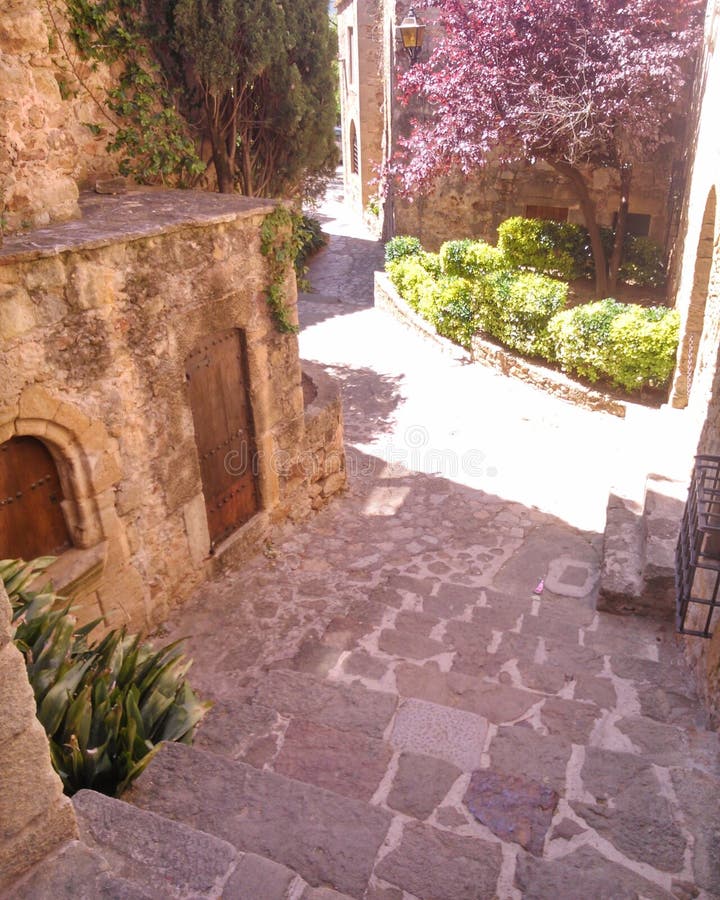 Old Town of Pals in Girona, Catalonia, Spain Stock Image - Image of ...