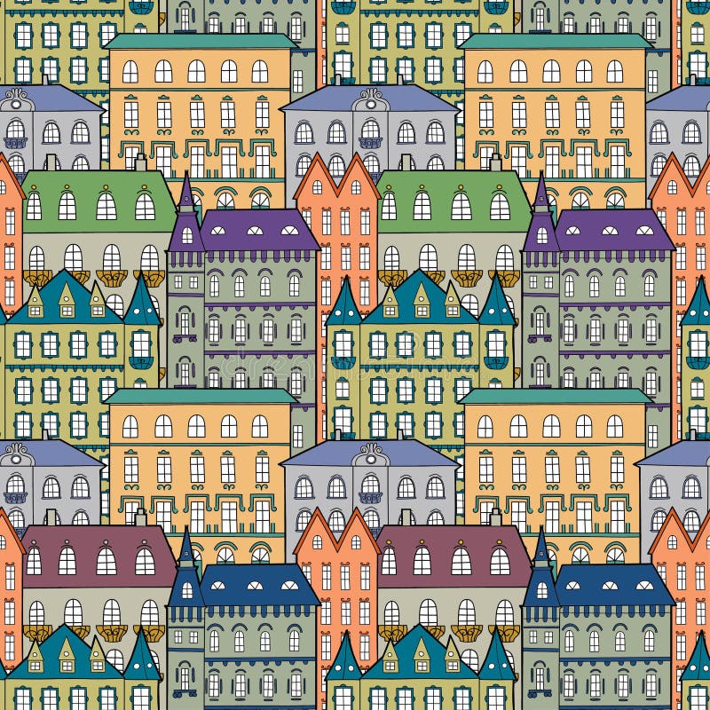 Town stock vector. Illustration of ideas, pattern, painting - 39384906