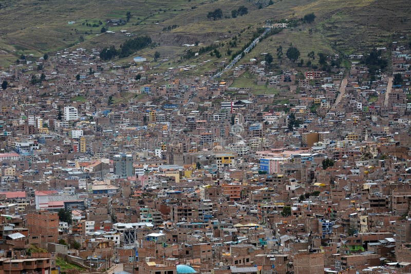 Town Puno, Peru. stock image. Image of america, puno - 65694073