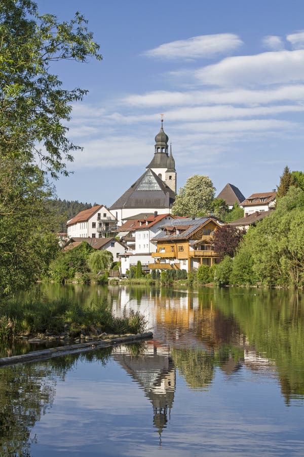 Town Regen in Lower Bavaria Stock Image - Image of church, flow: 121056773