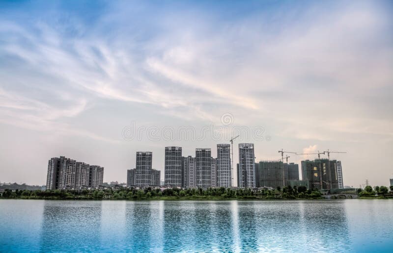 Town Scenery stock photo. Image of color, environment - 52497504