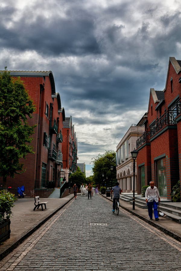 Town scenery editorial photo. Image of brick, building - 76296846