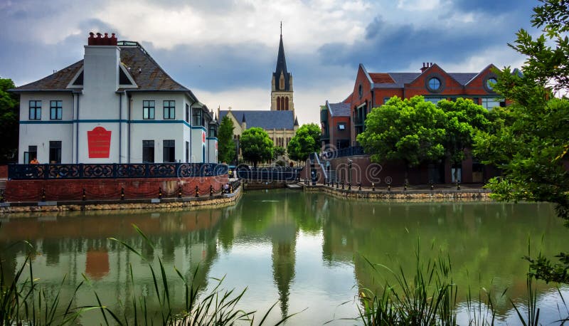 Town scenery editorial stock photo. Image of building - 77849643