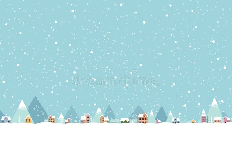 The Town in the Snow Falling Place Flat Color 001 Stock Vector ...
