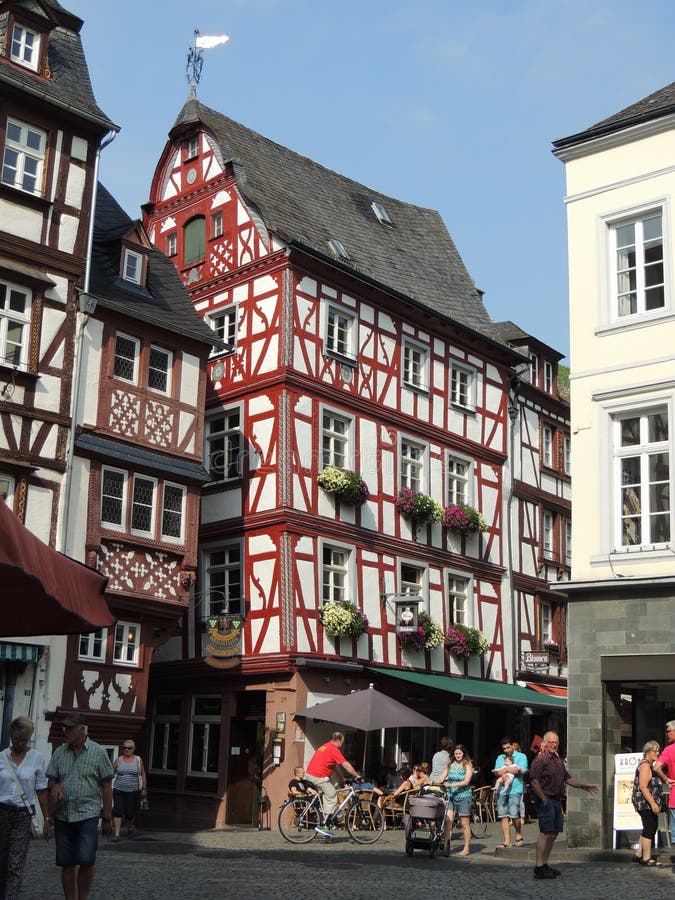 Town Square at Bernkastel Germany Editorial Stock Image - Image of ...