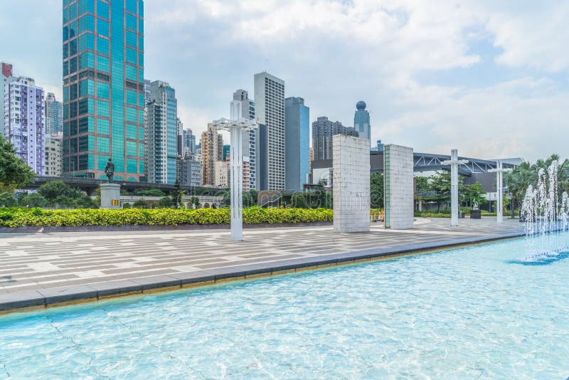 Town square in Hong Kong stock photo. Image of hong, glass - 84222800