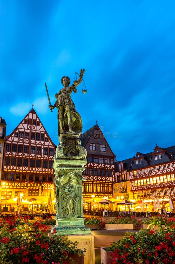 Town Square Romerberg Frankfurt Germany Stock Photo - Image of central ...