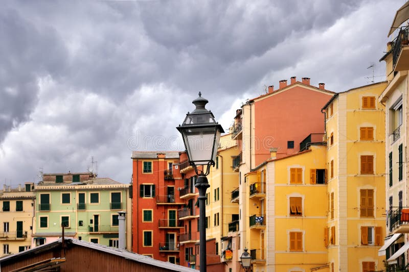 Town street light stock image. Image of terracotta, facade - 60280723