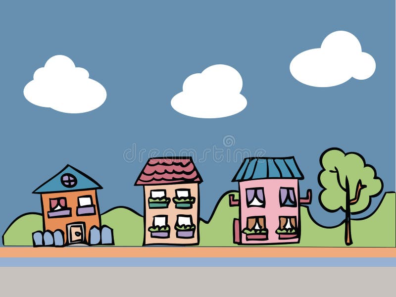 Town view stock illustration. Illustration of sketch - 39542674